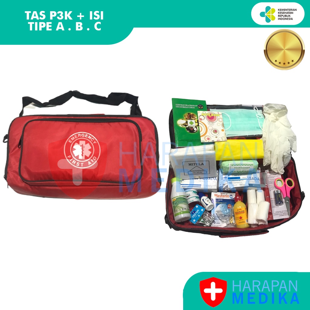 Jual Tas Selempang Bahu P3K First Aids Emergency Kit Merah + Isi Tipe A ...