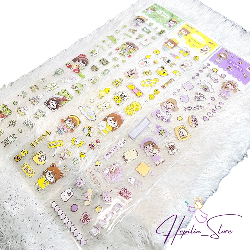 Jual Sticker Aesthetic MOMO lucu 1 Set 1 Lembar / Sticker DIY 2 Dimensi ...