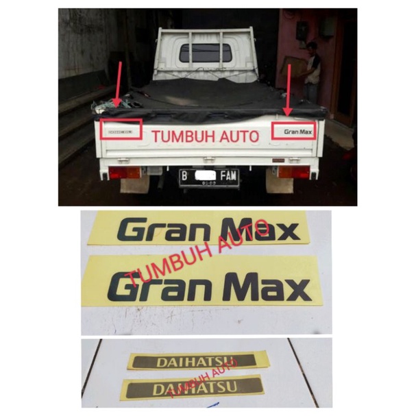 Jual Sticker Stiker Logo Tulisan 2 Pcs Daihatsu Gran Max Pick Up ...