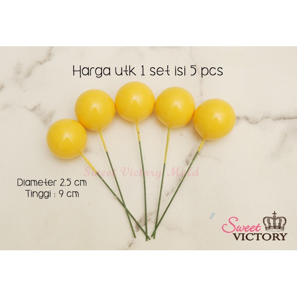 Jual Cake Topper Bola Hiasan Kue Mutiara Gold Silver kuning biru pink ...