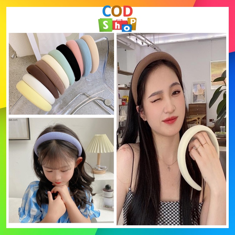 Jual COD - B5633 Bando Kain Warna Pastel / Headband Cloud Polos Lebar ...