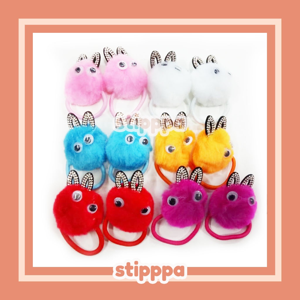Jual IKAT RAMBUT POM CHIBI POLOS / KUNCIR KUNCIRAN WANITA ANAK ...