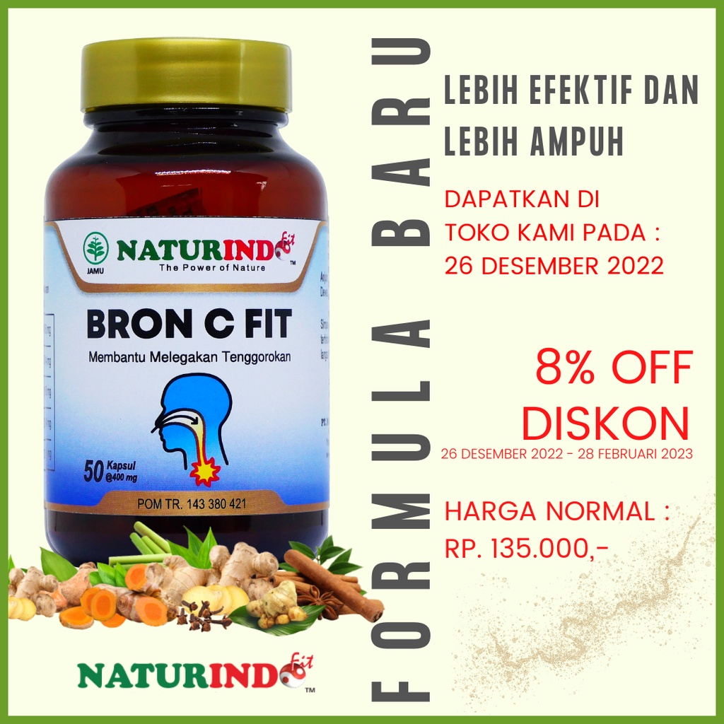 Jual NATURINDO BRON C FIT Obat Batuk Berdahak Obat Batuk Kering Obat ...