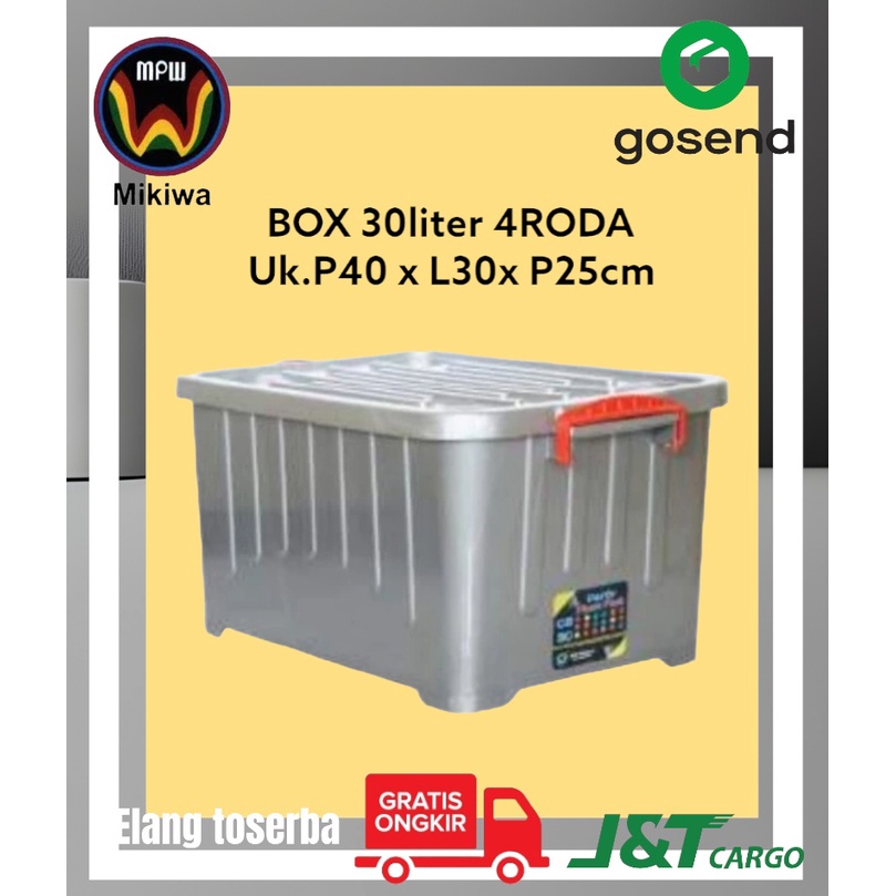 Jual Container BOX 30liter SILVER 4 RODA | Shopee Indonesia