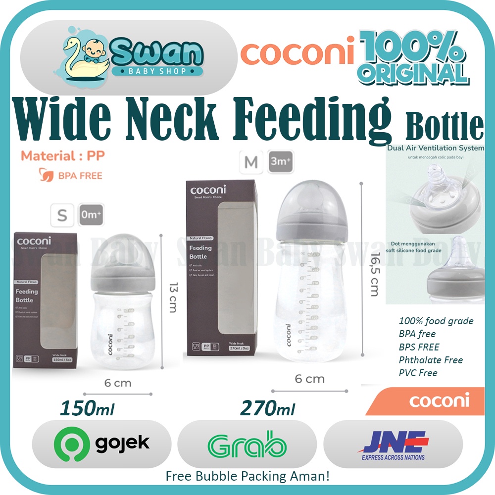 Jual Coconi Wide-neck Baby Bottle 150ml/270ml / Botol Susu Dot Bayi ...