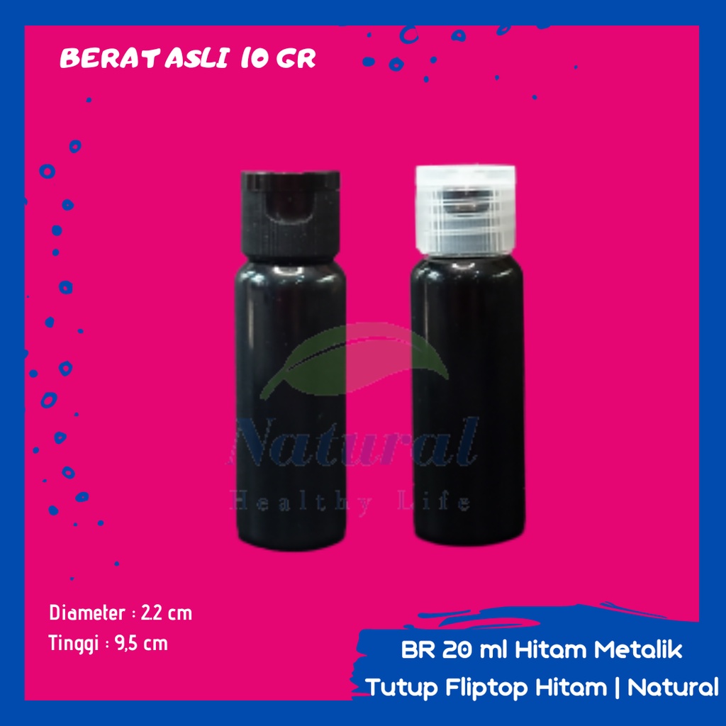 Jual BOTOL 20ML HITAM FLIPTOP NECK 18 BAHAN PET | Shopee Indonesia