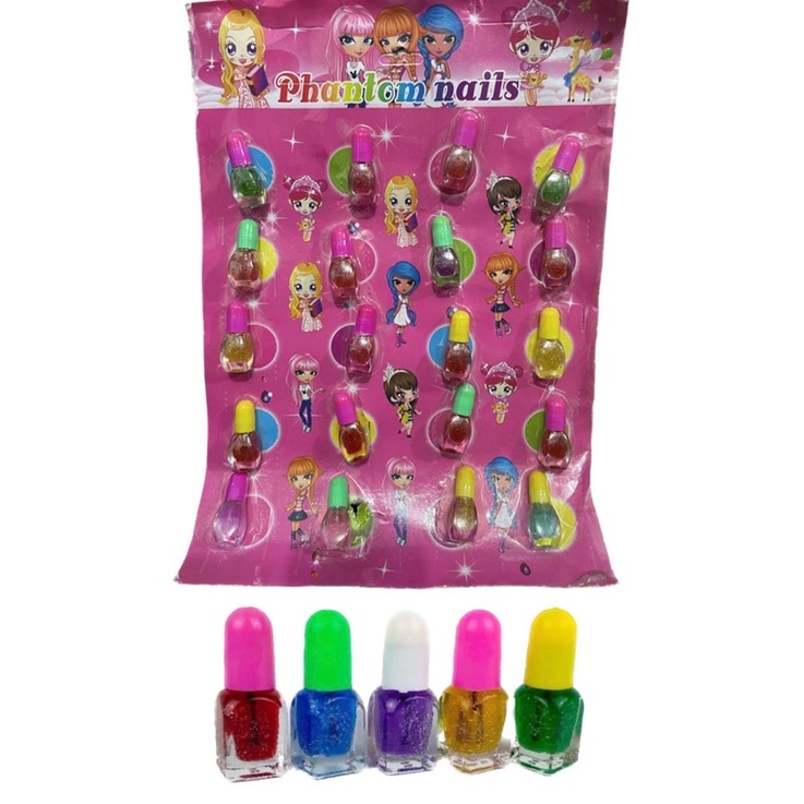 Jual (1 Papan 20 Pcs) KUTEK ANAK / CAT KUKU MAINAN ANAK / KUTEX GLITER ...