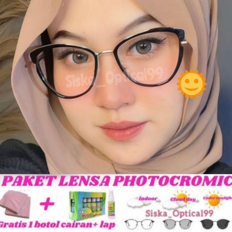 Jual Kacamata Minus Photocromic | Kacamata Anti Radiasi (Paket Frame ...