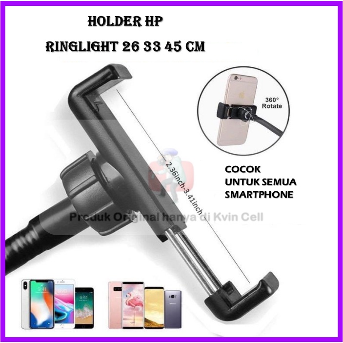 Jual Holder Hp Handphone U Ringlight 360 1/4 Untuk Penambahan Ujung ...