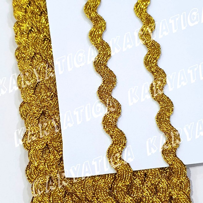 Jual Renda Biku Emas / Perak Lebar 1 Cm (20 yard) | Shopee Indonesia