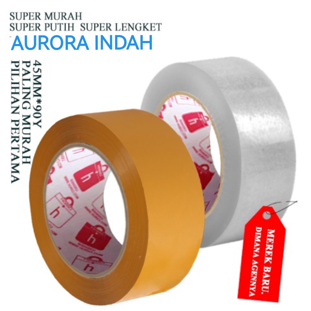 Jual Lakban Bening 90Yard 1 slop isi 6pcs Isolasi selotip clear tape Daya Lengket kuat lakban ...