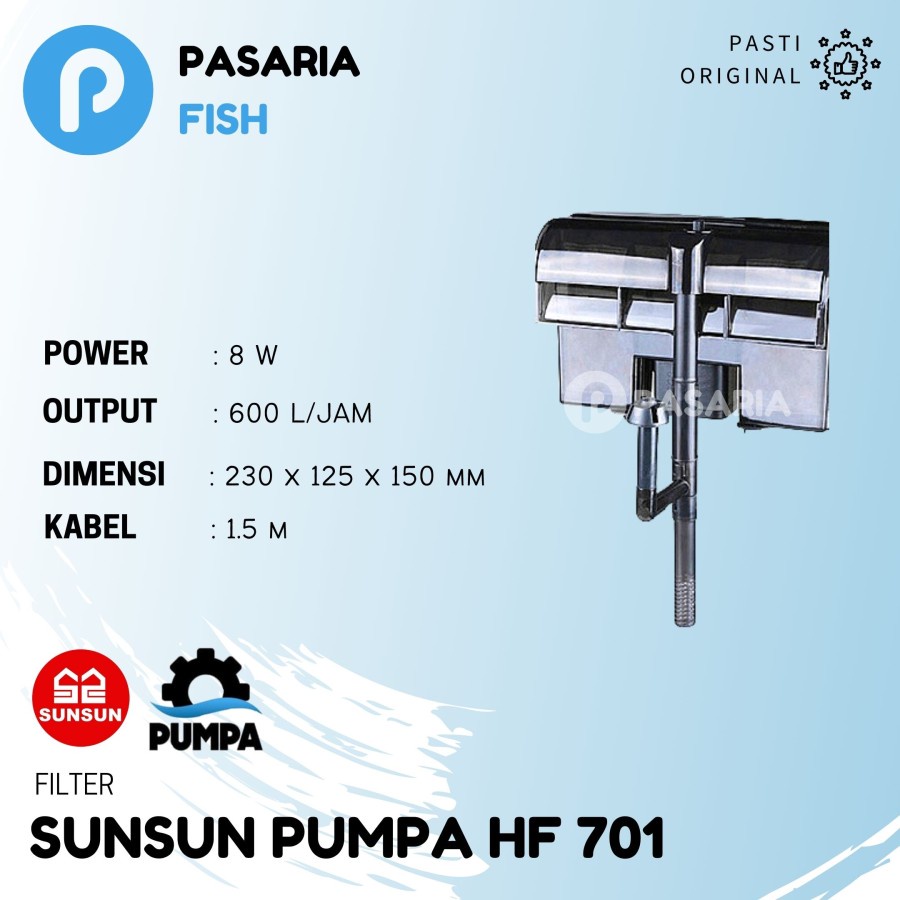 Jual SUNSUN HANG ON FILTER GANTUNG HF701/HF 701 600 Liter/Jam Low Watt ...