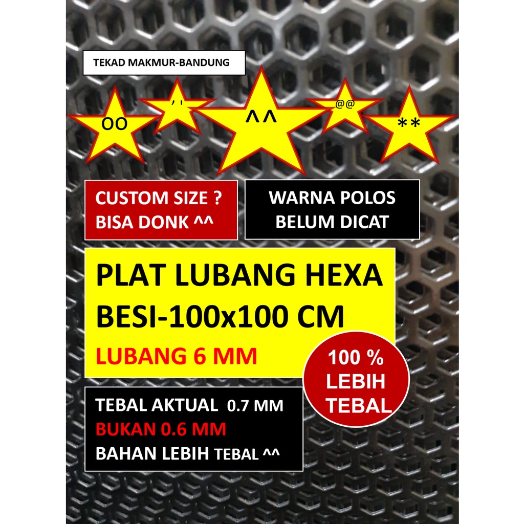 Jual Plat 100x100 - Hexagonal Lubang 6 mm - Plat Besi Ram Speaker - Ram ...