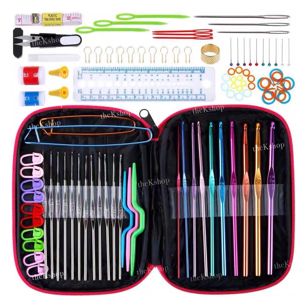 Jual Alat Rajut Set 100pcs Lengkap Dengan Tas / Hakpen / Hook Alat ...