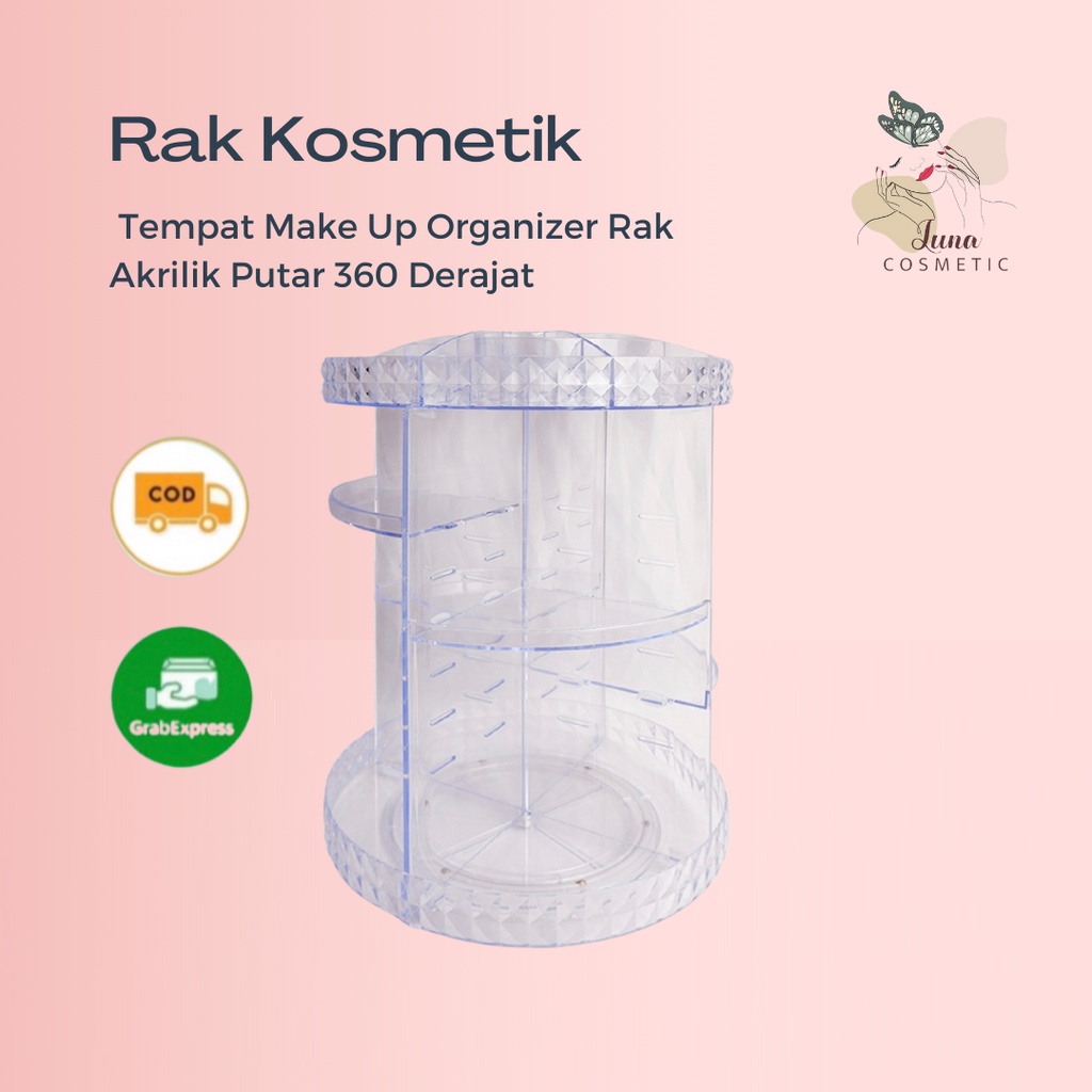 Jual Rak Kosmetik Acrylic Tempat Make Up/Skincare Organizer Rak Akrilik ...