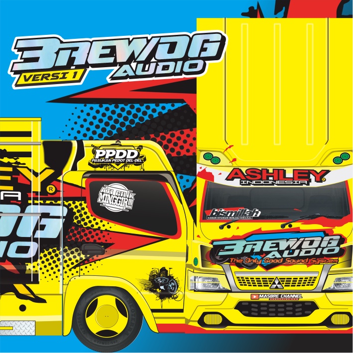 Jual Pola sticker miniatur truk sound Brewog Audio all varian (Versi 1,Versi 2, Versi 3, Versi 4 ...