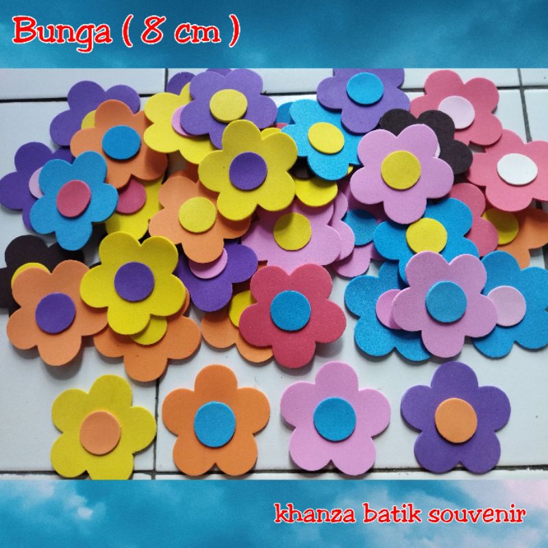 Jual (10 pcs) Stiker hiasan kelas bentuk bunga dari bahan spon eva ...