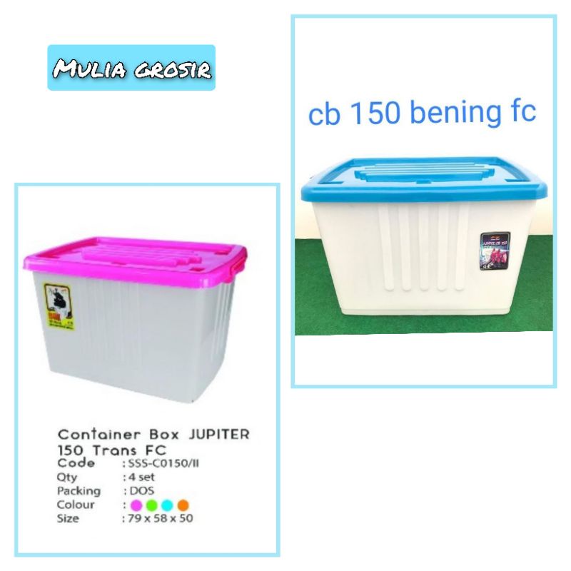Jual Kontainer Box 150 Liter Jupiter Bening / warna Kontainer Box ...