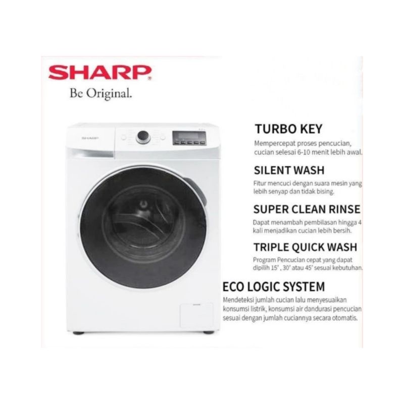 Jual Mesin cuci Sharp Front loading ES-FL 1083W 8,5kg (Kargo) | Shopee ...