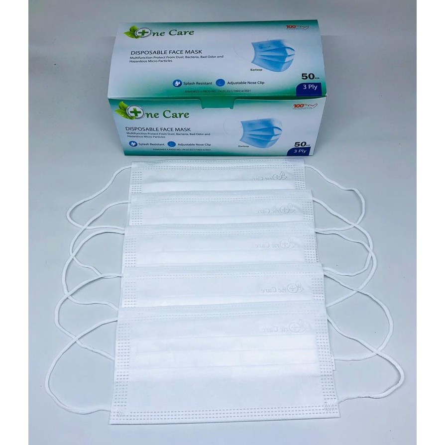 Jual Masker 3ply ONECARE EMBOS Earloop Kemenkes isi 50pcs Ready One ...