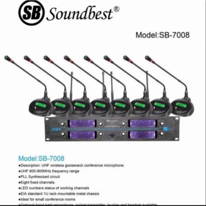 Jual Mic conference wireless soundbest SB 7008 mic podium meja wireless ...