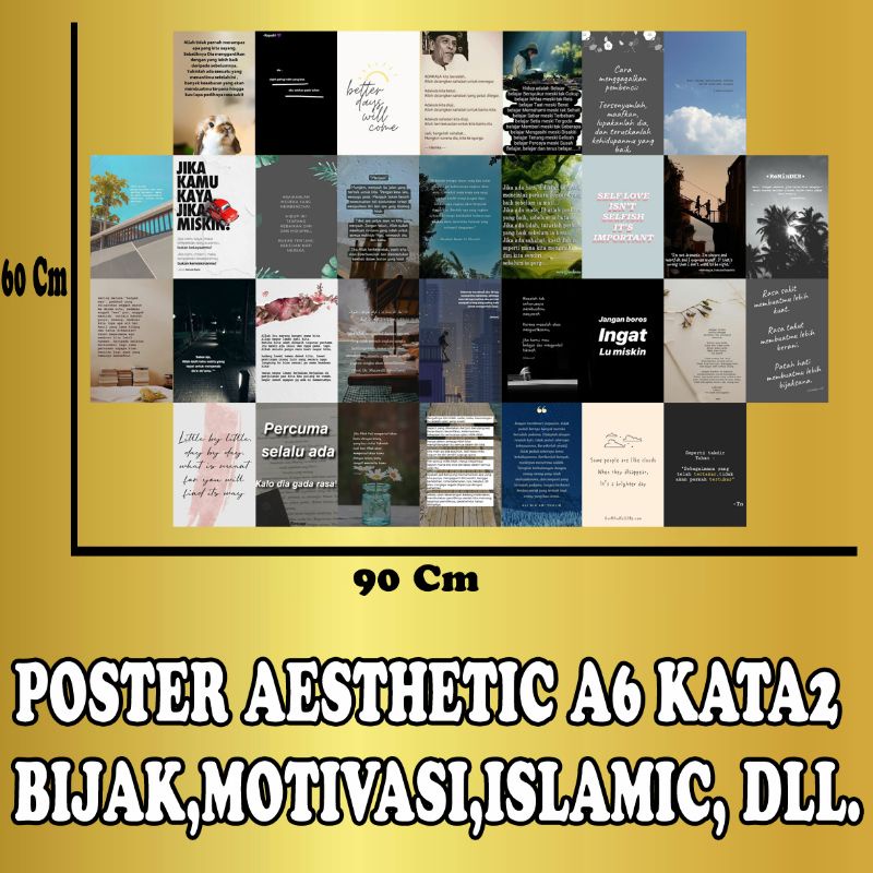 Jual Poster Aesthetic Kata2 Mutiara 36 Pacs A6 10x15 MURAHH ...
