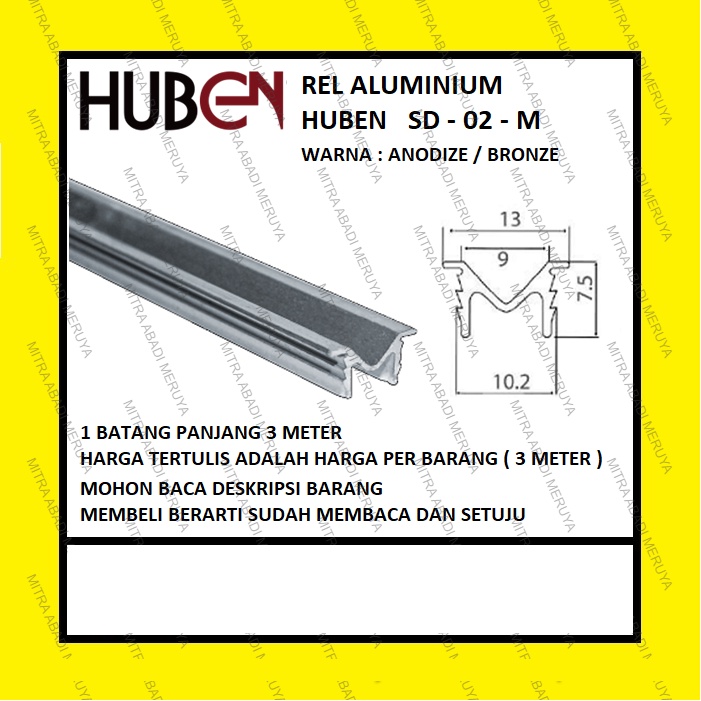 Jual Rel Sliding Pintu Lemari Geser 02-M Anodize | Shopee Indonesia