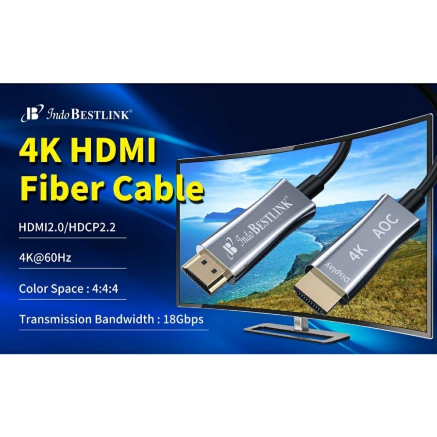 Jual Kabel HDMI 2.0 Fiber Optic 50M Support 4K UHD Cable 50 Meter NYK ...
