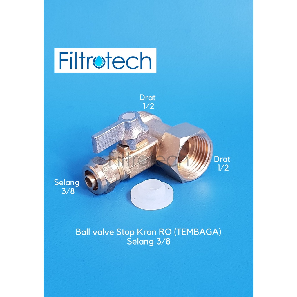 Jual Stop kran RO Stop Kran air Input Reverse Osmosis Tembaga Asli ...
