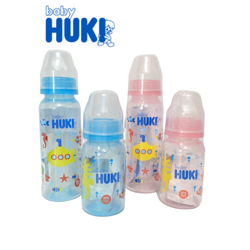 Jual Huki Botol Susu Warna Dot Gepeng Orthodontic Nipple Bottle Blue ...