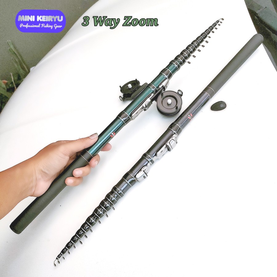 Jual Tegek Custom Ruas Pendek 3 Way zoom 360/300/270/240/210 + reel ...