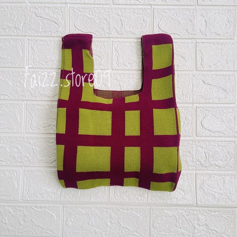 Jual TOTEBAG TAS MOTIF KOTAK TAS SANDANG SEKOLAH BELANJA MUKENA ...