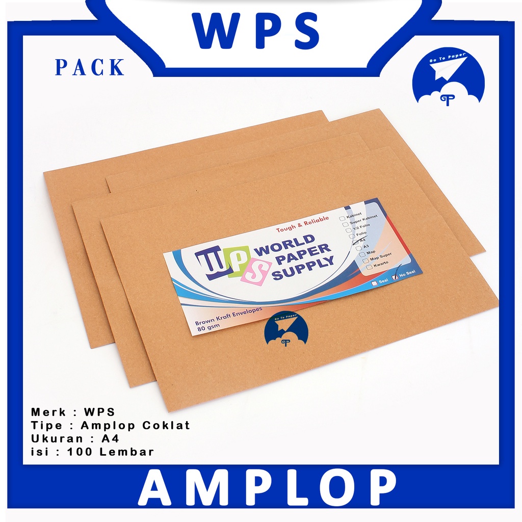Jual WPS - Amplop Cokelat Polos Ukuran A4 80gsm Non Seal - Pack | Shopee Indonesia