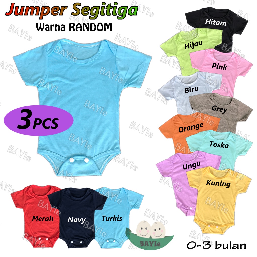 Jual BAYIe - 3 PCS Baju Bayi model Jumper/Jumpsuit/Romper Segitiga ...