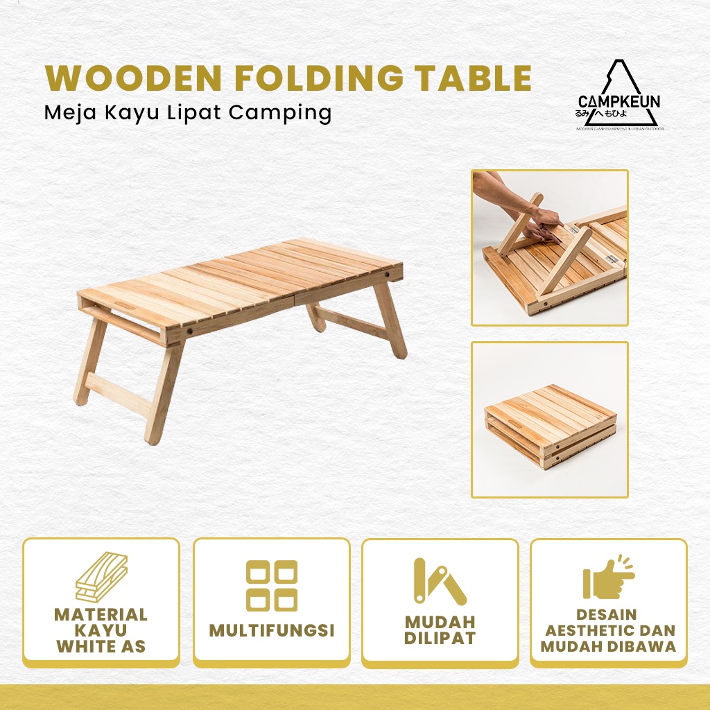 Jual CAMPKEUN Wooden Folding Table Outdoor Camping - Meja Kayu Lipat ...