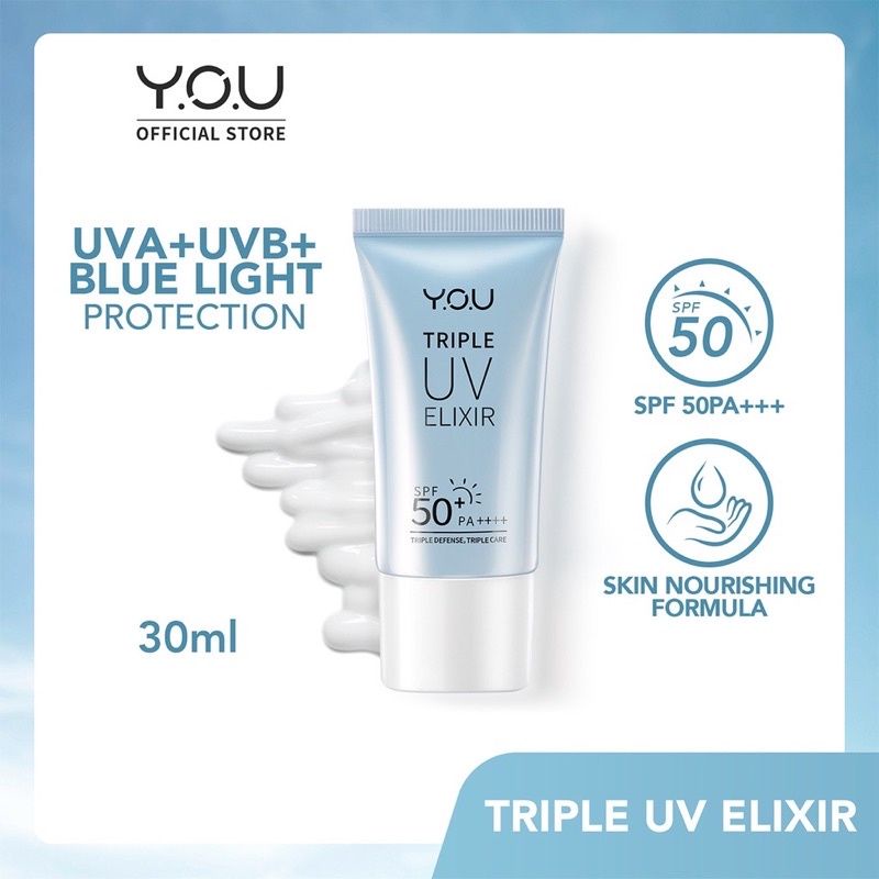 Jual YOU Triple UV Elixir Sunscreen Gel SPF 50+ PA++++ UVA UVB | Shopee Indonesia