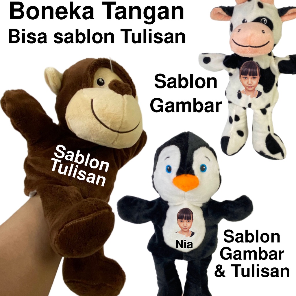 Jual Boneka Tangan Binatang Hand Puppet Bisa Custom sablon Nama Animal ...