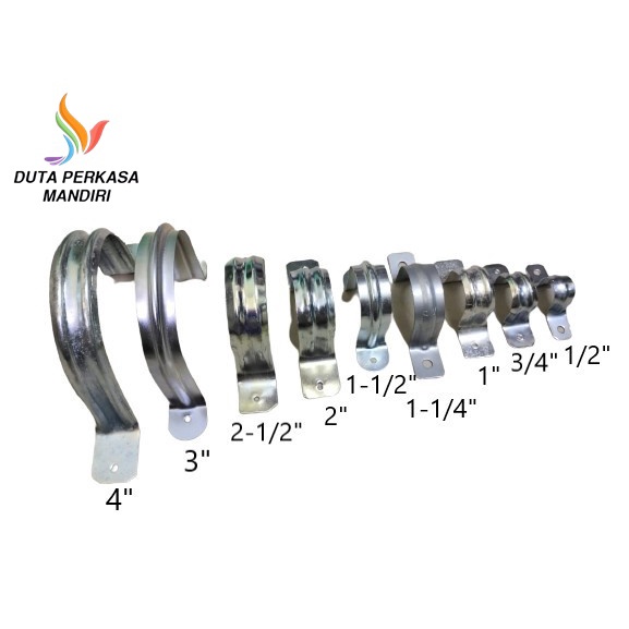 Jual DPM - Klem Pipa Plat Besi Clamp U Omega Galvanis Paralon 2 2-1/2 3 4 Inch | Shopee Indonesia
