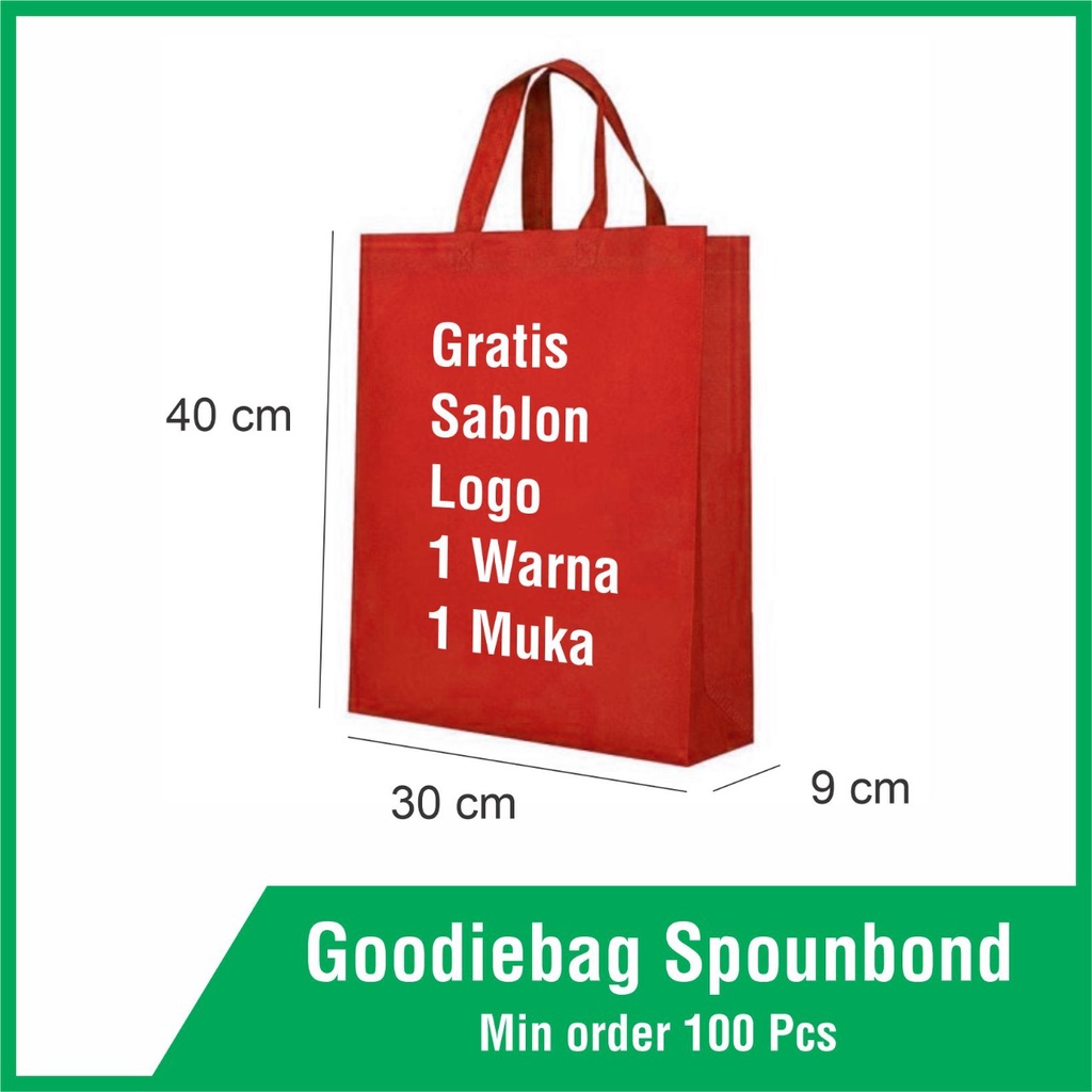 Jual Sablon goodie bag tas kain spunbond 30x40 cm tas kantong belanja ...