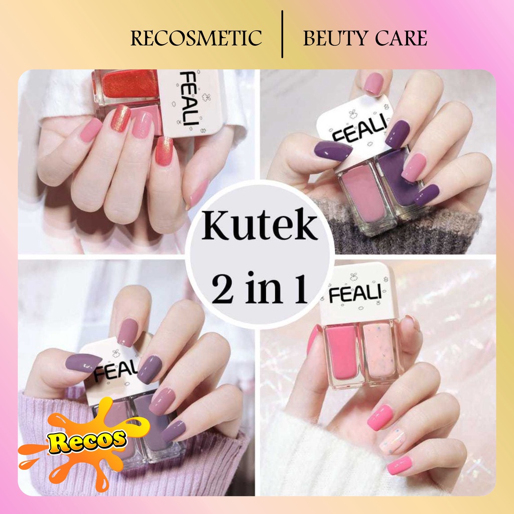 Jual 2IN1 KUTEKS 2 TONE KUTEK KOREA Cat Kuku muslimah Gel Nail polish ...