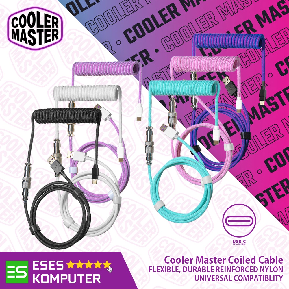 Jual Coiled Cable Cooler Master USB-C Double Sleeved Aviator Kabel ...