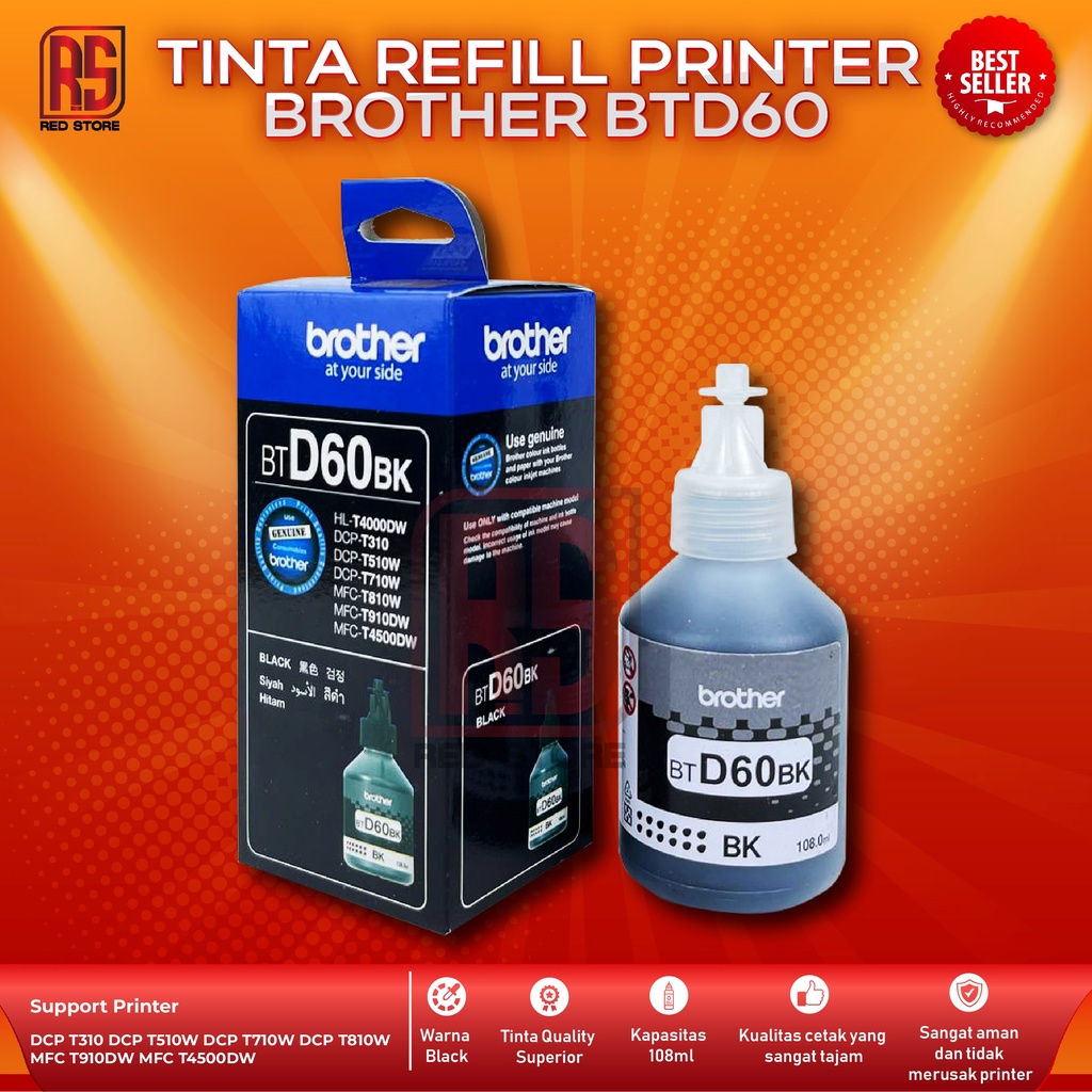 Jual Tinta Brother BTD60BK Untuk Tipe Printer DCP T310 DCP T510W DCP ...