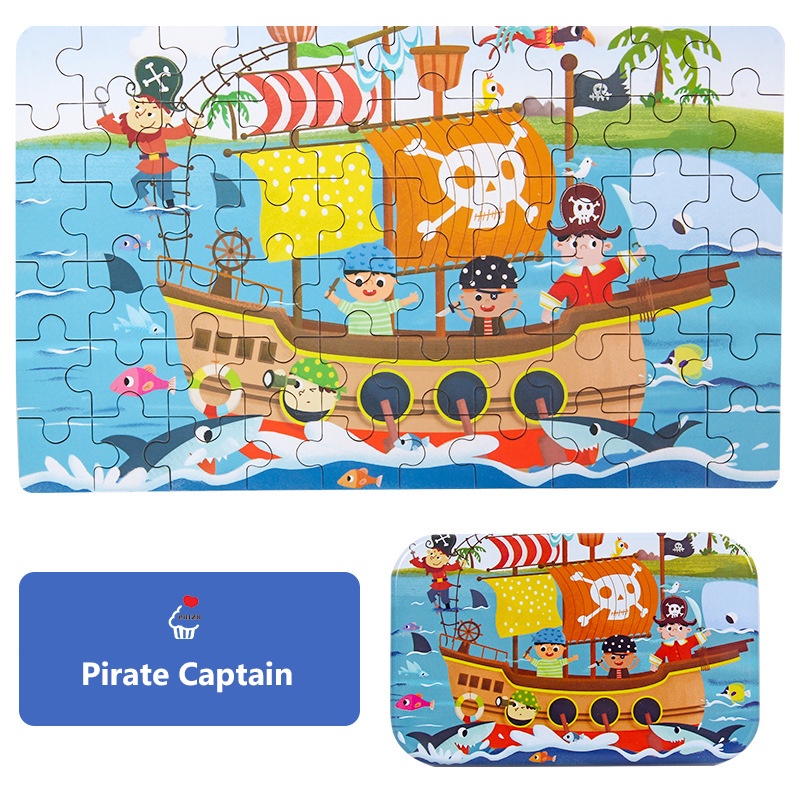 Jual 60 Pcs Wooden Jigsaw Puzzle in A Tin | Puzzle Kayu Kotak Kaleng ...