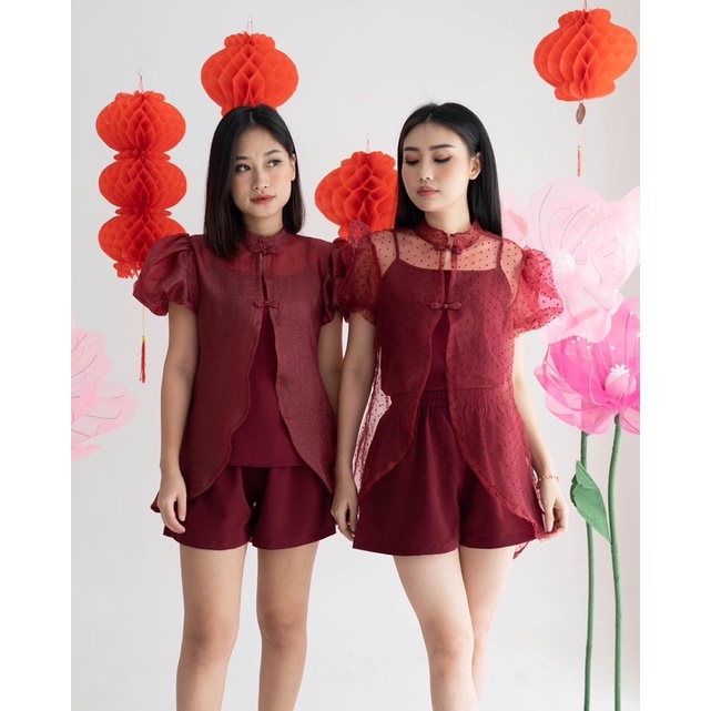 Jual IWEARGRACIE - Vivien Set / Setelan Wanita / Setelan Celana Pendek ...