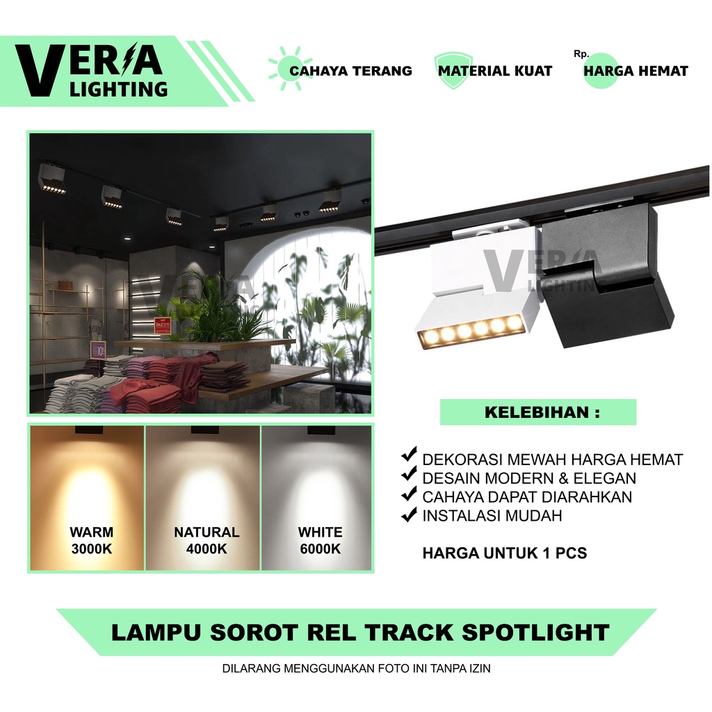 Jual Lampu Sorot Rell Track LED Rel 10 Watt 20 Watt Spotlight Spot 10W 20W | Shopee Indonesia