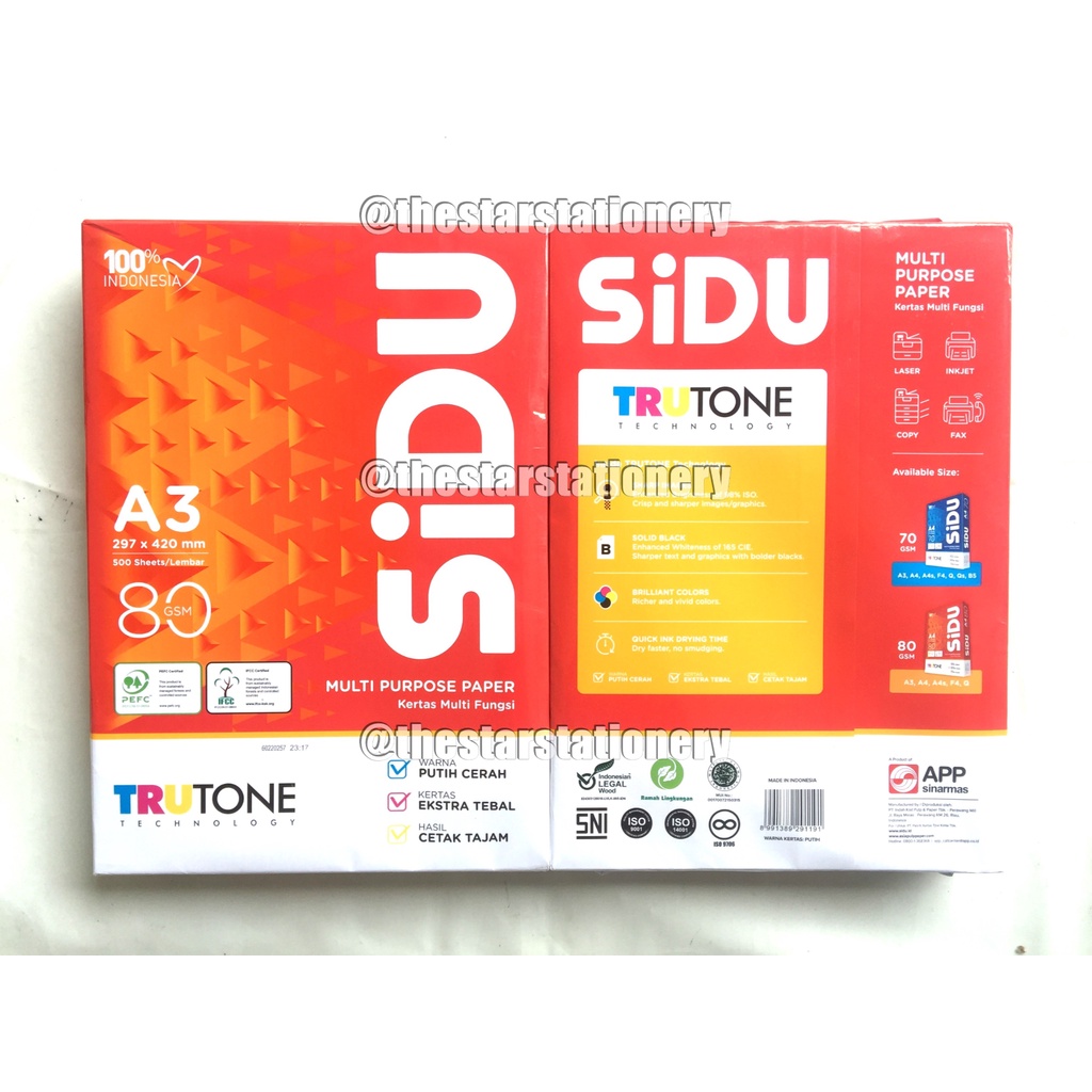 Jual (1 Pak) GROSIR Kertas HVS Sidu A3 80 Gram / Kertas HVS Sidu A3 80 Gram | Shopee Indonesia