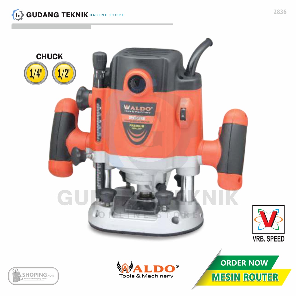 Jual Mesin Router Trimmer 1/4" 1/2" ALDO 2836 / Mesin Profil Kayu Wood ...