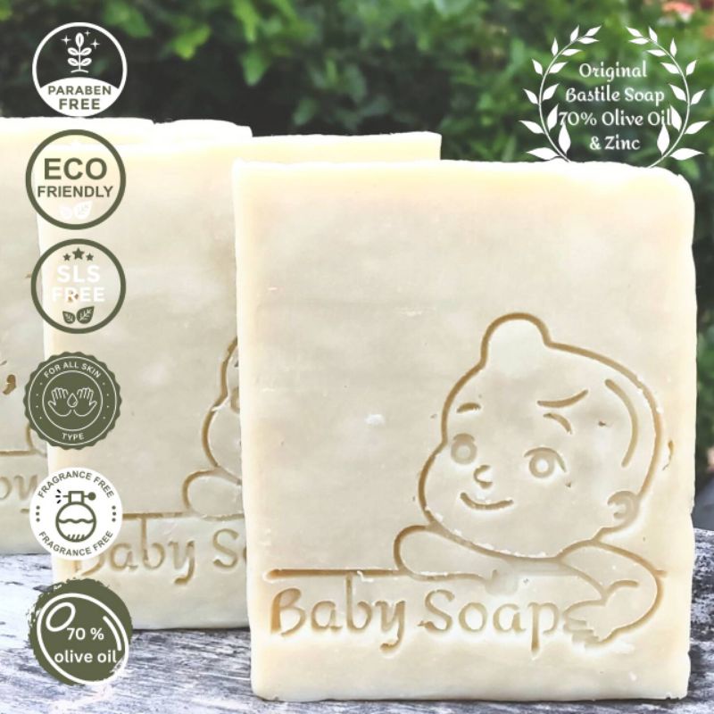 Jual BASTILE DIAPER RASH BABY SOAP 70% OLIVE OIL SALVA SABUN NATURAL ...