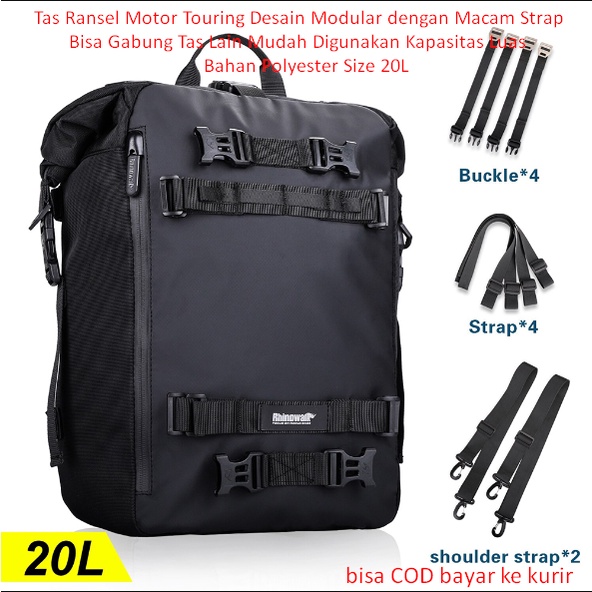Jual Tas Ransel Motor Touring Desain Modular dengan Macam Strap Bisa ...