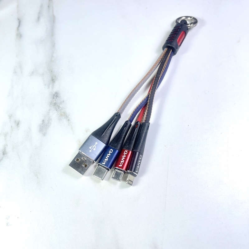 Jual Keyring USB Cable 3in1 iP Android Vanvo Lightning Type C and Micro | Shopee Indonesia